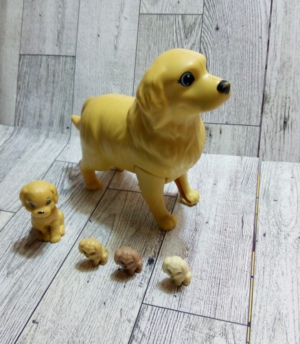 Mattel Barbie Taffy Golden Retriever with Newborn Puppies Mother hard ...