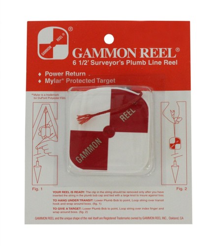 NEW 6.5' GAMMON REEL FOR PLUMB BOB, SURVEYING, RETRACTABLE STRING, CORD ...
