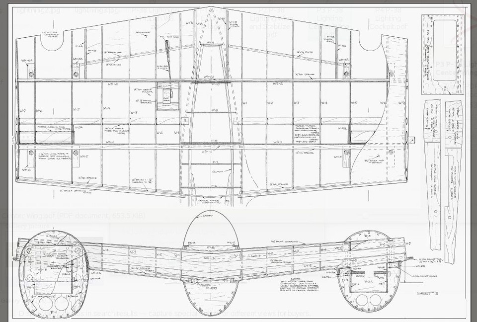 Giant Scale P38 Lightning 114" Giant Scale RC Model AIrplane Printed ...