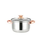12 Pcs ROSE GOLD INDUCTION HOB STAINLESS STEEL CASSEROLE POT SAUCEPAN ...