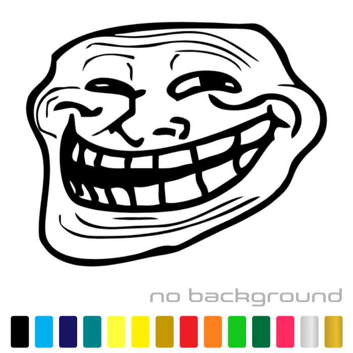 Troll Face Meme Sticker Vinyl Decal - Car Window Trollface Wall Boat ...