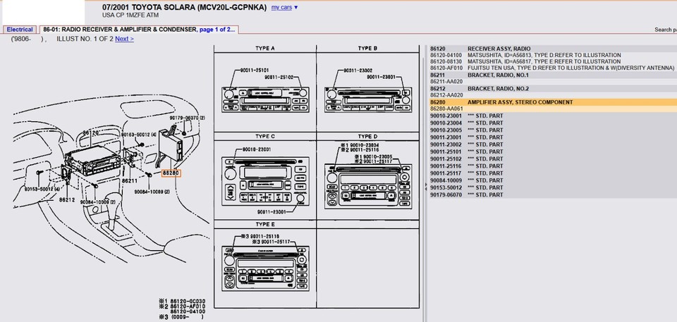 1999-2003 Toyota Solara Coupe Used OEM JBL Radio Amplifier Assy-P/N ...