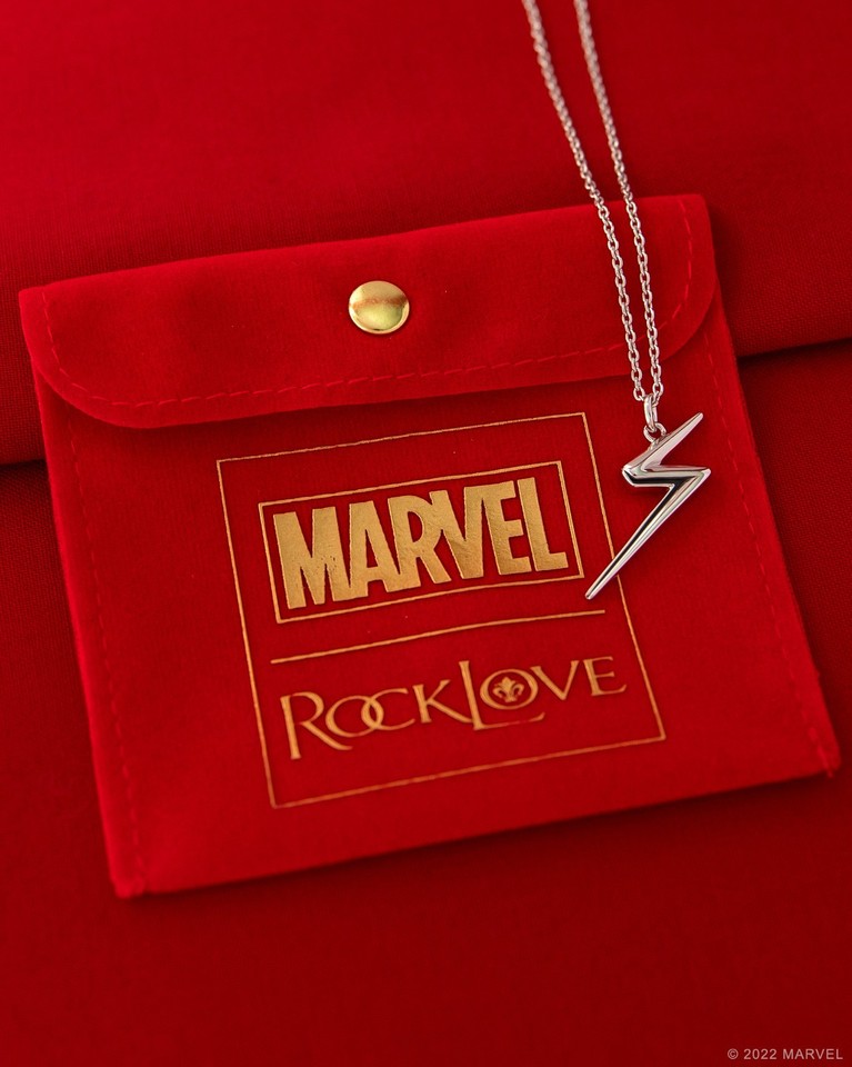 Marvel X RockLove NEW 'Marvel Studios Ms. Marvel' Lightning Bolt Necklace Silver | eBay