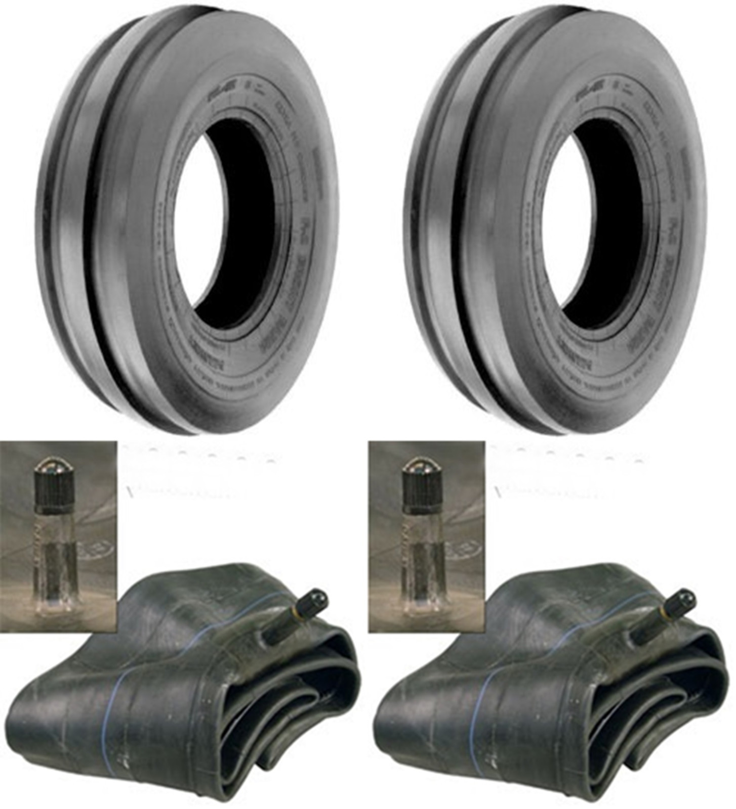 TWO (2) 7.50-16 7.50X16 750-16 750X16 3 Rib Tri 8PR Farm Tractor Tires ...