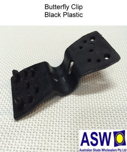 Pack 20 BUTTERFLY CLIPS Plastic BLACK Secure Shadecloth to Wire Rope ...