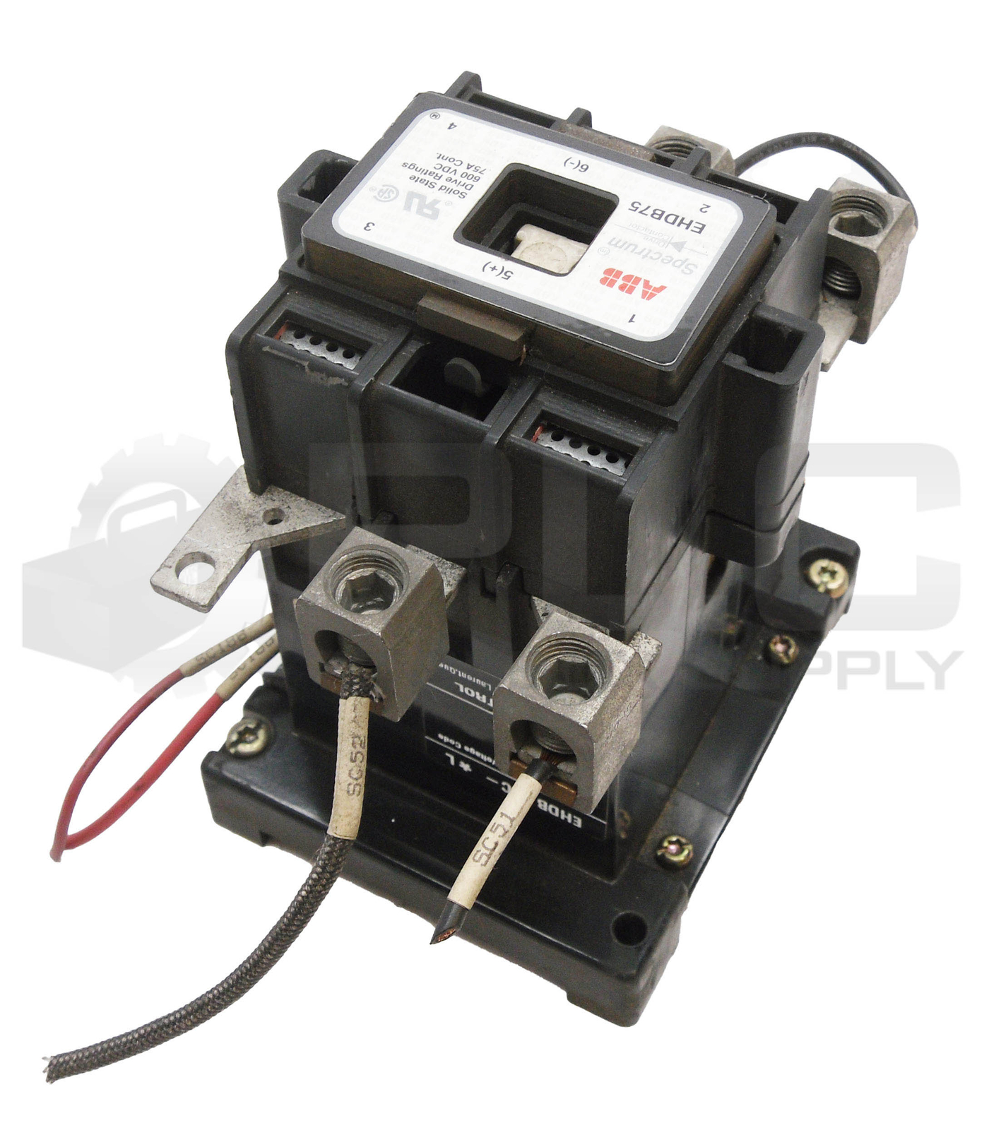 ABB EHDB75C DRIVE CONTACTOR 600VDC 75A W/ CAL16-11A AUXILIARY CONTACT ...