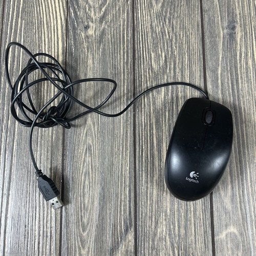 Logitech B100 MIN: M-U0026 Corded Black Mouse Computer PC | eBay
