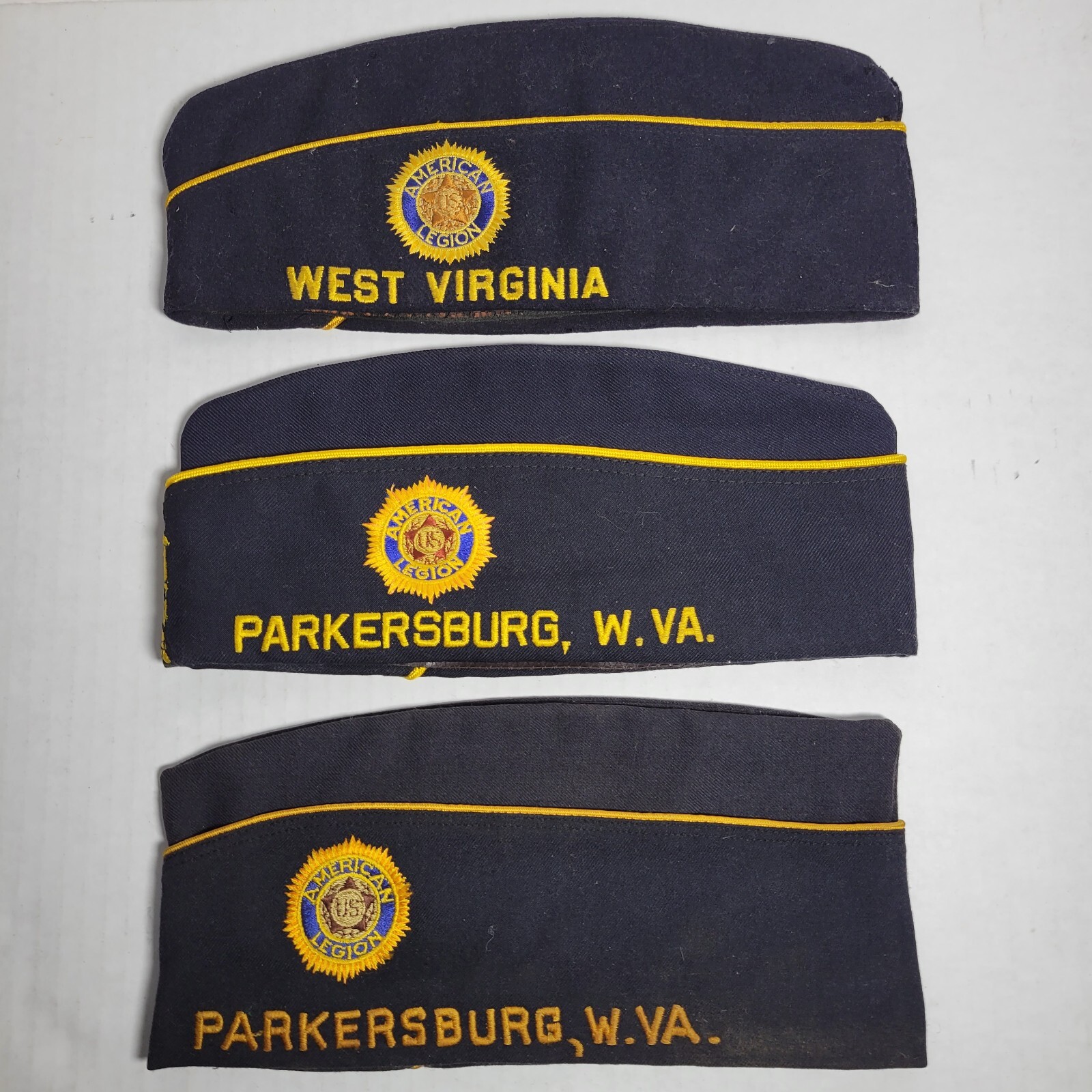 American Legion Lot of 3 Vtg Hats Parkersburg West Virginia Color Guard ...