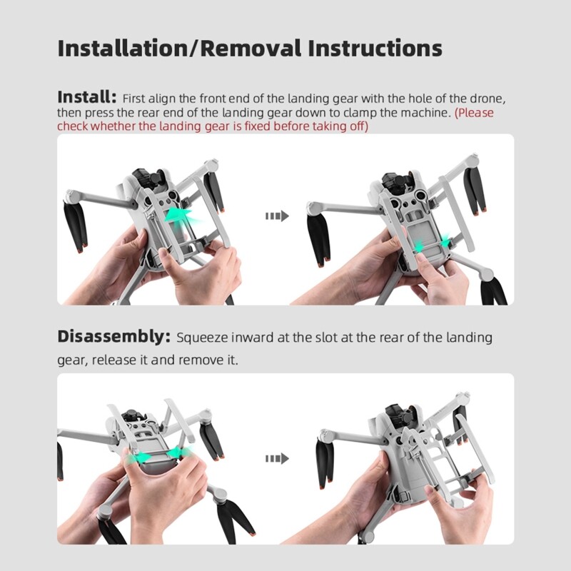 For Mini 3 Landing Gear Foldable Expansion Landing Gear Accessories | eBay