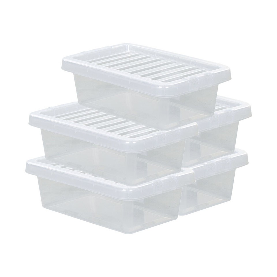 Wham Crystal Clear Plastic Storage Box Lid 4L|7L|11L|17L|25L Capacity ...