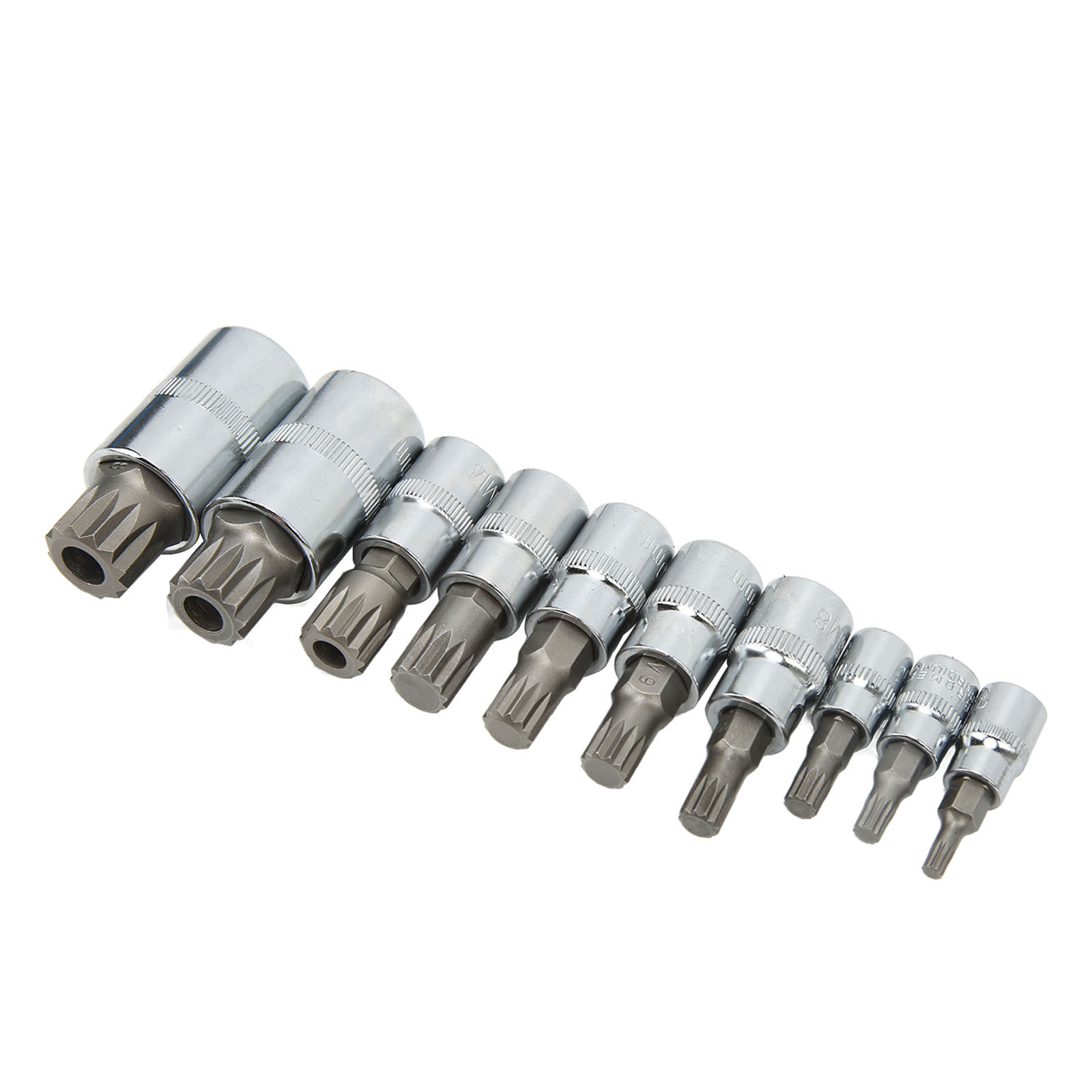 10PCS Triple Square Spline Bit Socket Set Low Wear Accurate Strong ...