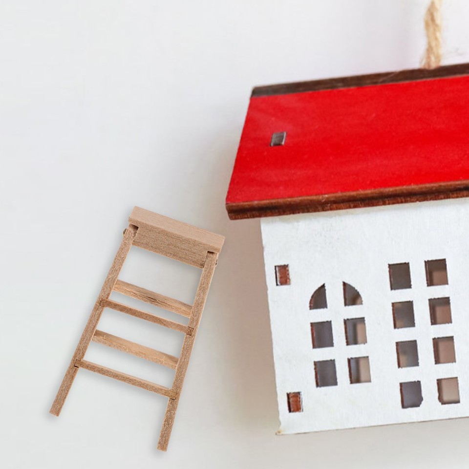 2 Pcs Mini Toy Step Ladders Miniature Furnishing Doll House Furniture ...