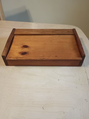 Vintage Wooden Oak Portable Table Desk Writing Sloped Slanted Hinged | eBay