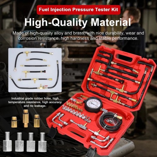 Fuel Injector Pressure Tester Gauge Kit Gasoline Fuel Oil Injection ...