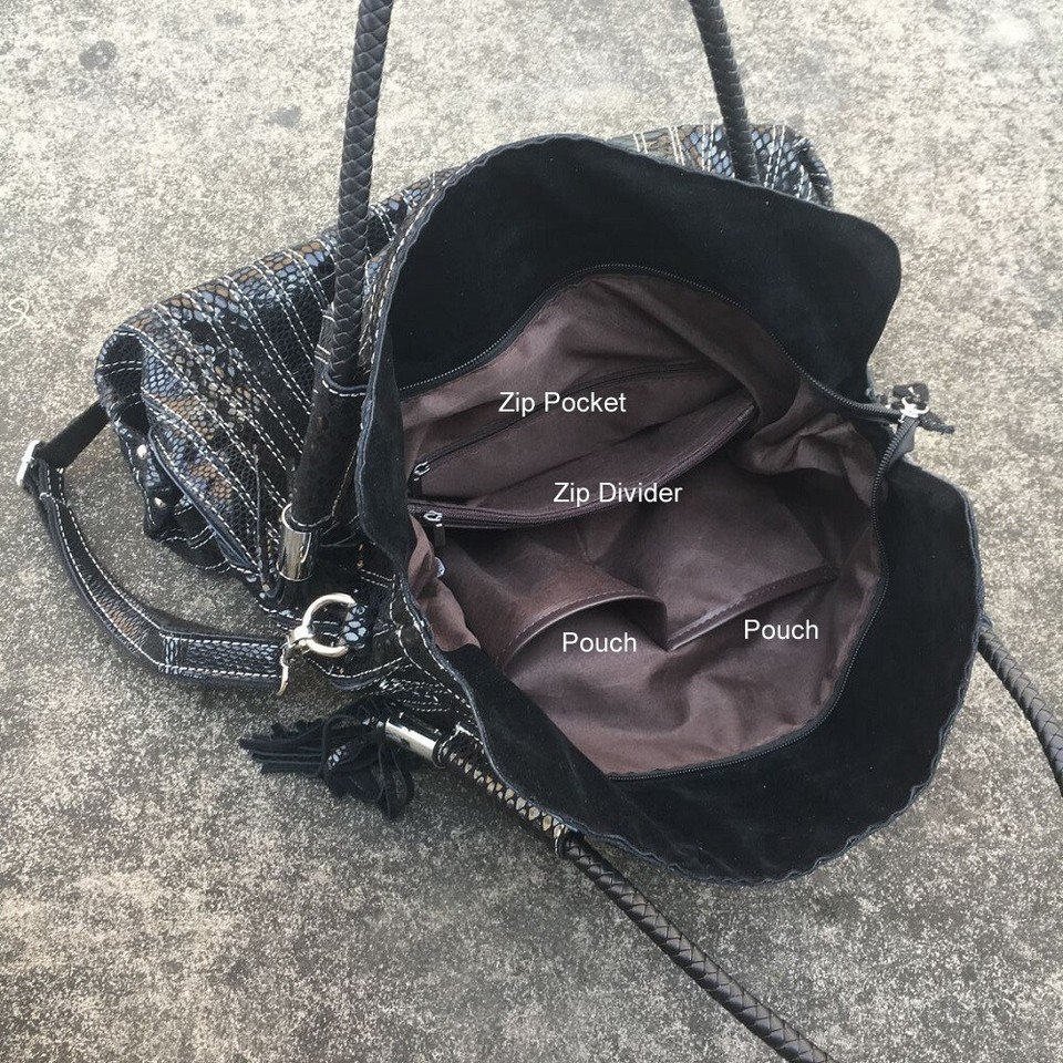 Multicolor Patch Real Leather Shoulder Bag Tote Handbag Purse Crossbody ...