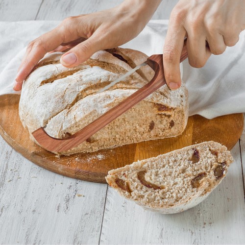 16.5in Bread Slicer, Fiddle Bow Bread Knife Sourdough Cutter Bread ...
