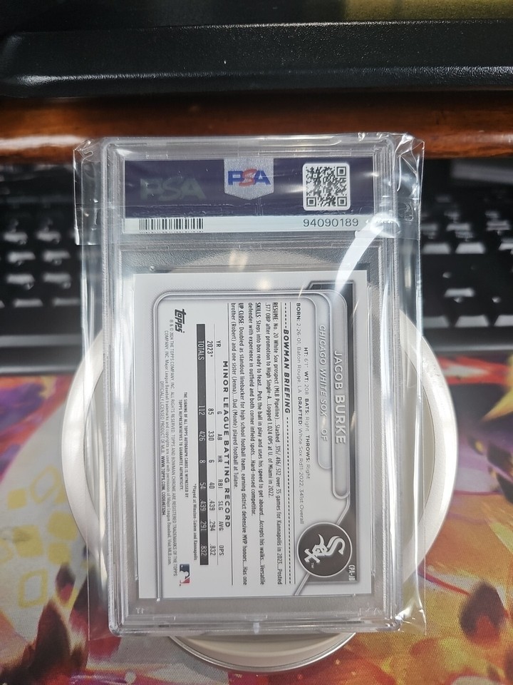 2024 Bowman Jacob Burke 1st Chrome Prospect Auto Autograph #CPA-JB PSA ...