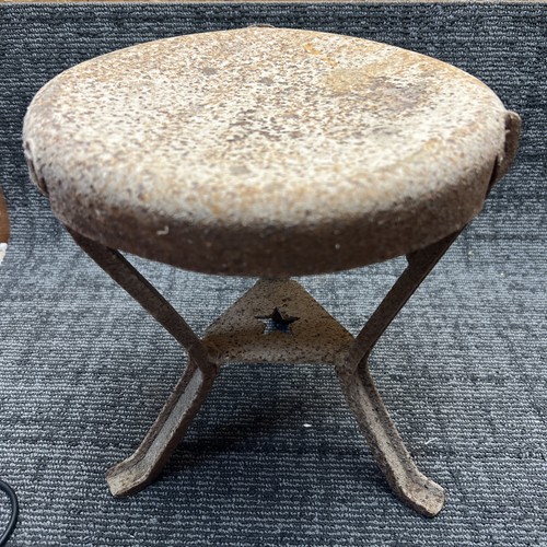 Antique Industrial 3 Legged Heavy Farm Milking Stool Chair !! 10” Tall ...