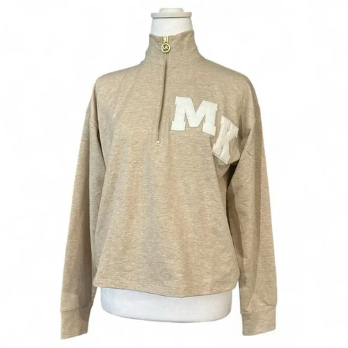 Michael Kors Beige Zip-Up MK Ladies 1/2 Zip Pull Over Size XS, M, L ...