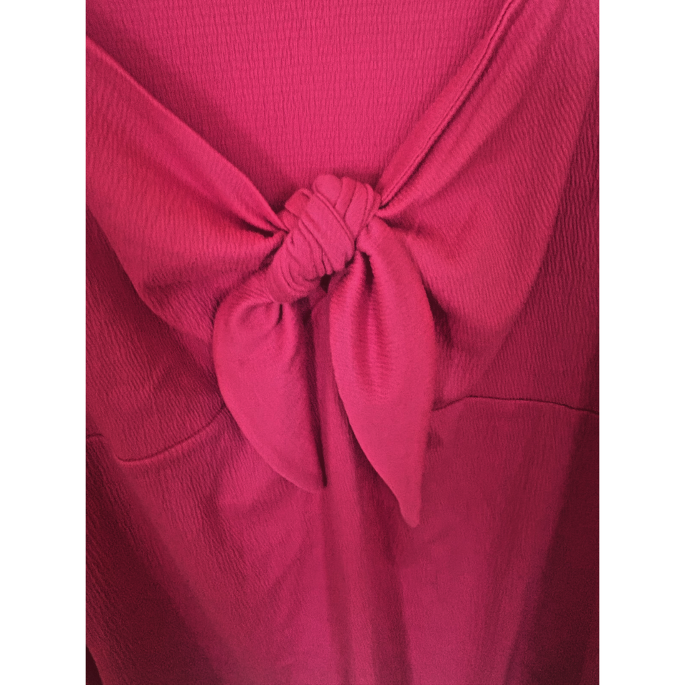 Ava & Viv Womens 1X Pink Knot Front Long Sleeve Blouse | eBay