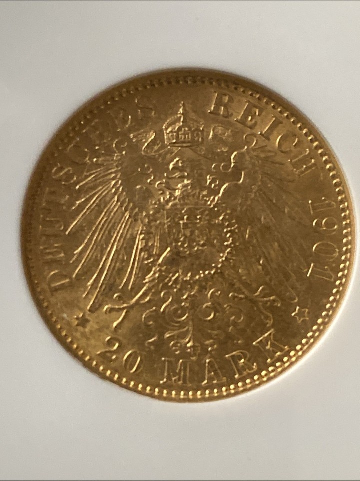 Prussia/Germany- 1901-A Wilhelm II 20 Gold Mark- NGC AU 58 | eBay