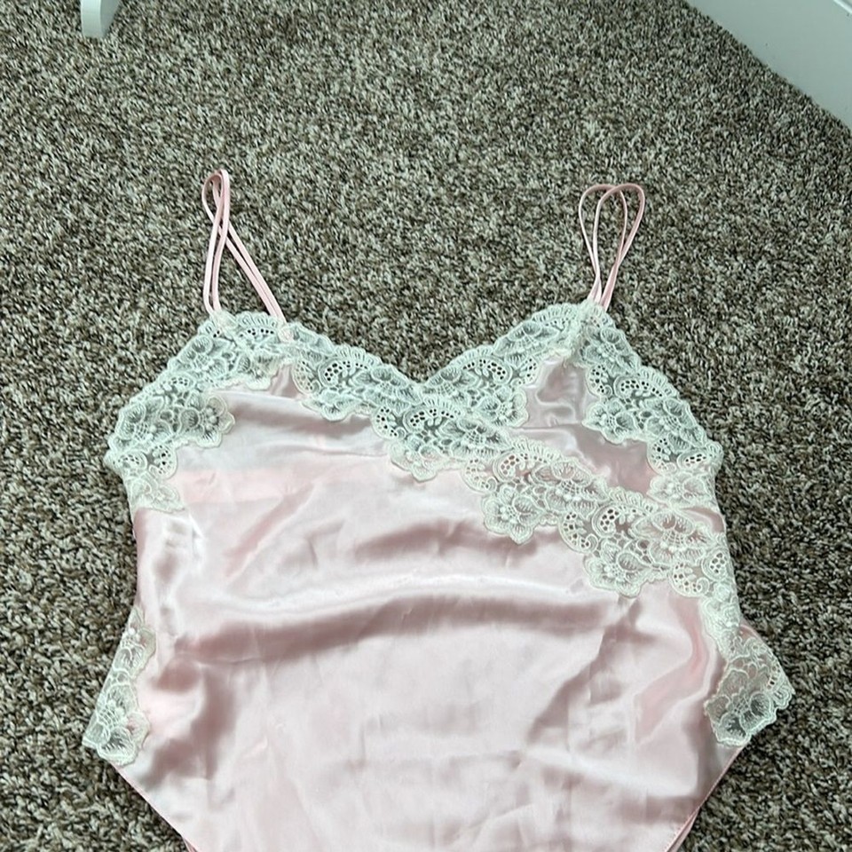 Vintage 80s Victorias Secret Gold Label Pink Lace Nightie Sexy Bodysuit ...