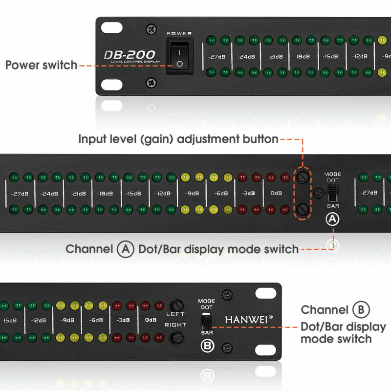 LED Dual Analog Stereo Sound Level Meter Music Spectrum Audio Dot ...