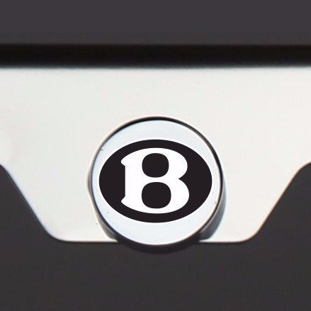 One Bentley Logo Black Laser Engraved Stainless Steel License Plate ...
