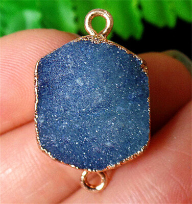 26x16x8mm Blue Crystal Clusters Agate Bracelet Connector Pendant Bead ...