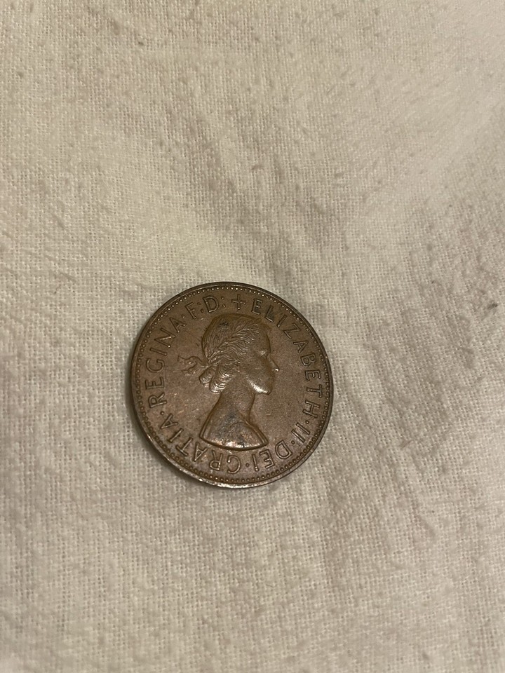 Dated : 1964 - One Penny - 1d Coin - Queen Elizabeth II - Great Britain ...