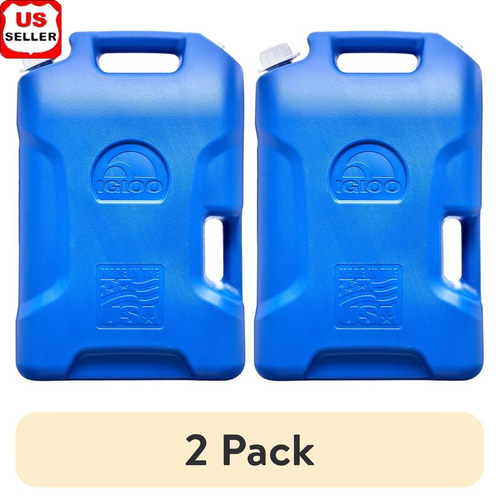 6 Gallon Water Storage Container 2 Pack Portable Jug Camping Emergency ...