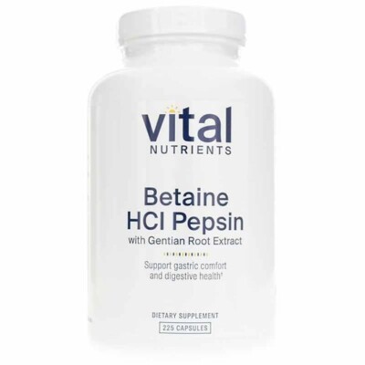 VITAL NUTRIENTS BETAINE HCI PEPSIN 225 CAPSULES 09/2026 | eBay