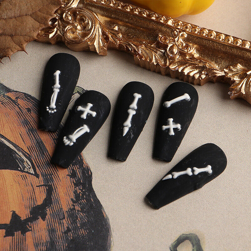 Nail Art Sticker Halloween Eye Blood Skull Skeleton Pumpkin 5D Embossed ...