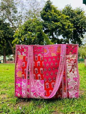 Indian Tote Bags Quilted Handmade Cotton Block Large Shoulder Shopping ...