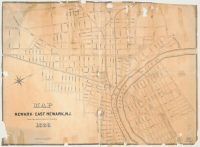 18" x 24" 1836 Map of Newark and East Newark, N.J. | eBay