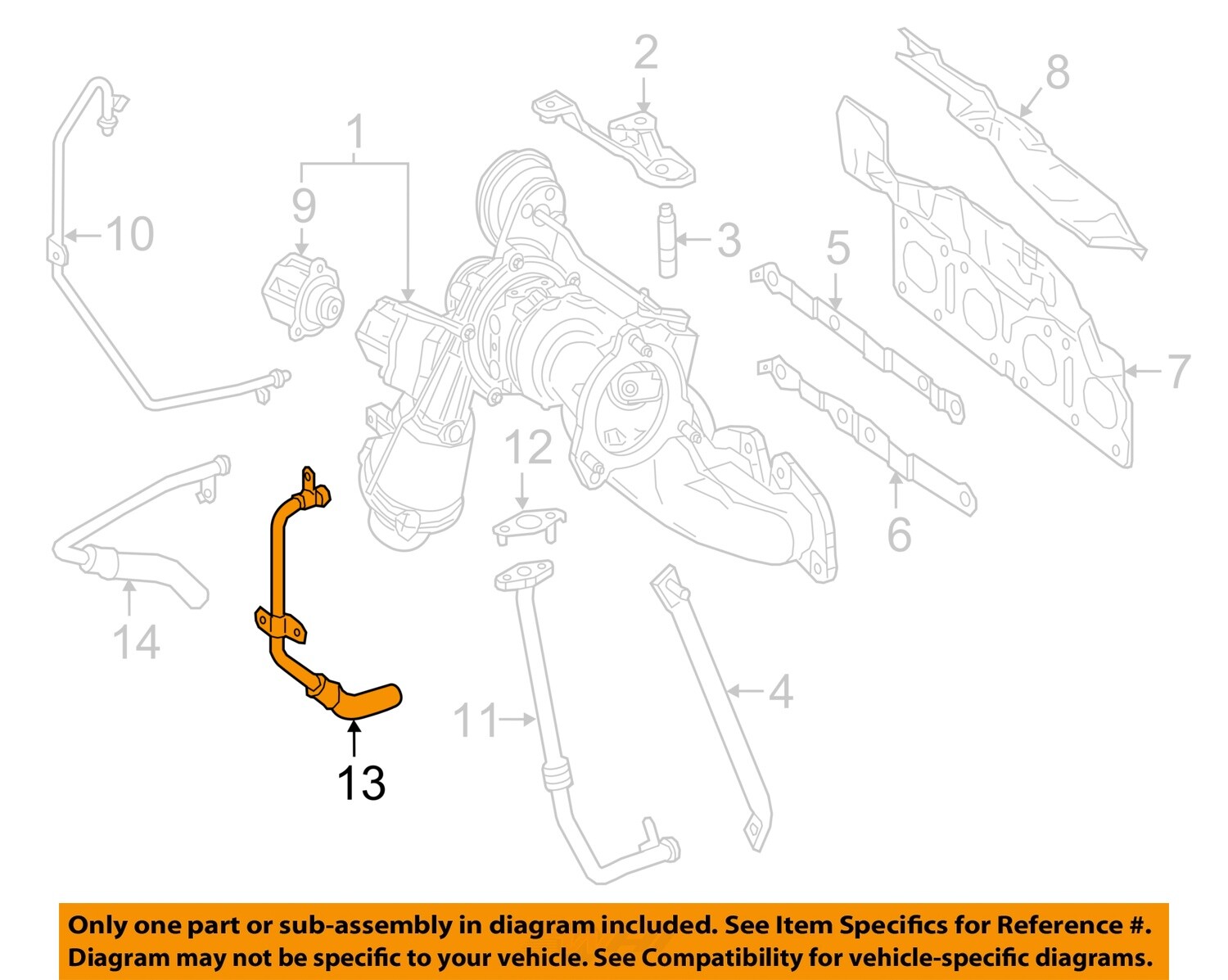 MERCEDES OEM 14-20 CLA250 Turbocharger Components-Water Feed Tube ...