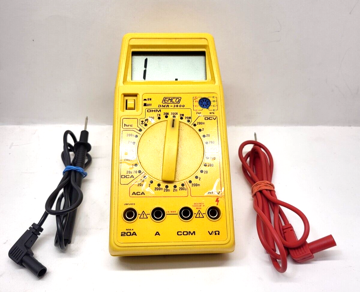 EMCO DMR 3800 Digital Multimeter Electrical Tester Amp Volt Meter w ...
