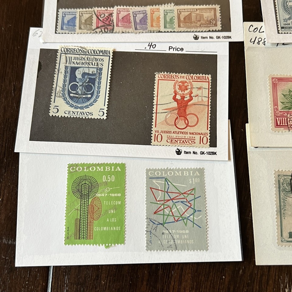 AMAZING COLOMBIA LOT OF SETS & SHORT SETS STAMPS IN GLASSINES ...