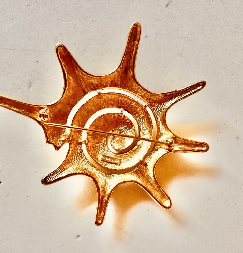 Huge MONET Articulated Gold Metal Abstract Blazing Sun Brooch Or Pin | eBay