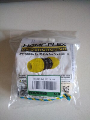 HOME-FLEX UNDERGROUND 3/4 COUPLER FOR IPS POLY GAS PIPE (SDR 11) ASTM ...