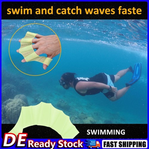 Finger Webbed Swim Gloves Fins Hand Web Flippers Training Paddles ...