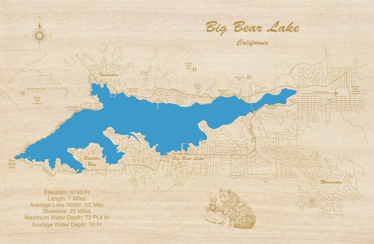 Map Of Big Bear California Big Bear Lake (San Bernardino, CA) Nautical