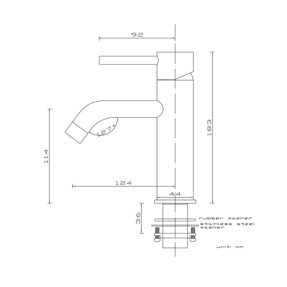 Brass Round Bathroom Basin Mixer Taps Brushed Gold Sink Faucet Single ...