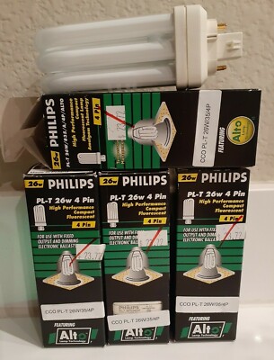 4 Pkgs Philips PL-T 26W/35/4P/ALTO - 26 Watt Fluorescent Light 4 Pins ...
