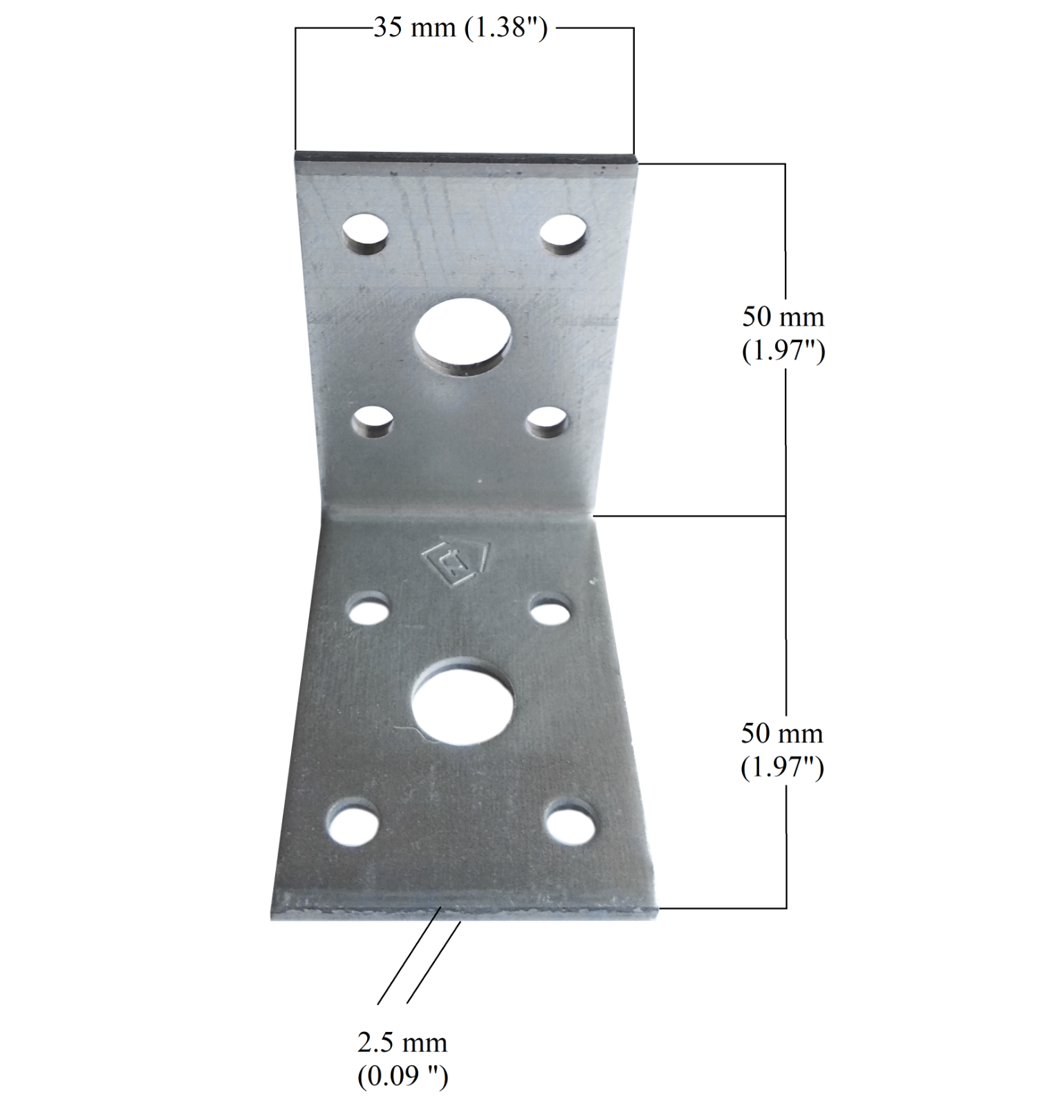Corner Angle Bracket 90 Degree Heavy Duty Right Metal Galvanised ...
