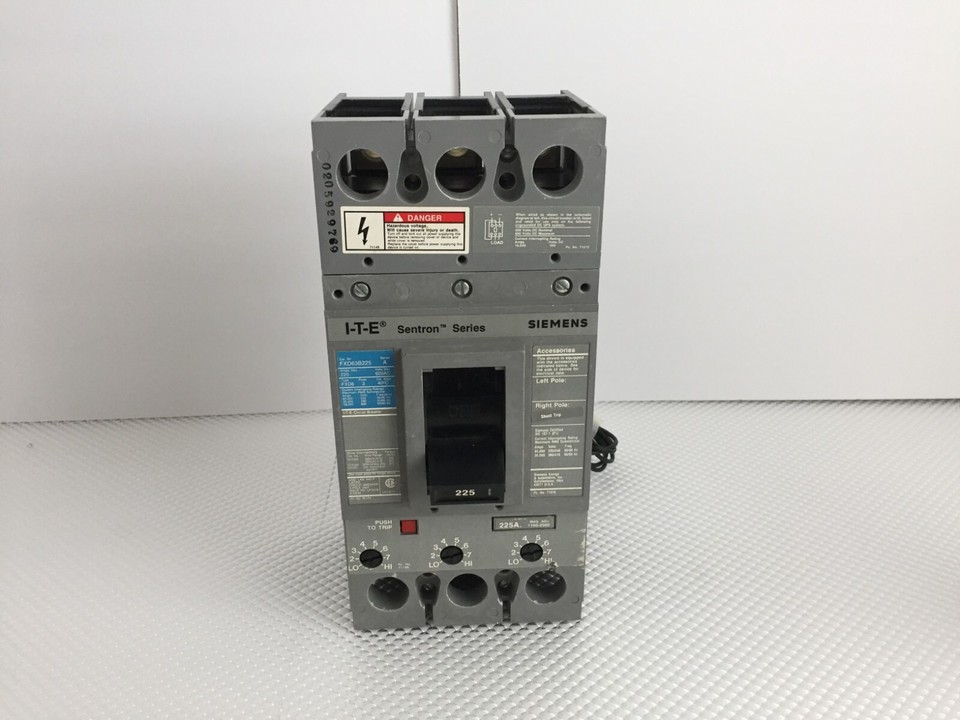 SIEMENS FXD63B225 225 AMP 600 VOLT 3 POLE SHUNT TRIP BREAKER..72 | eBay