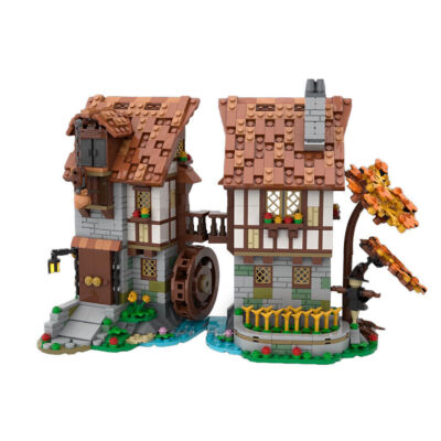 1235Pcs Medieval Watermill Modular Building Model for CollectionMOC ...