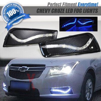 Fits 09-12 Chevy Cruze DRL Daytime Running Light LED Fog Lights Lamps ...