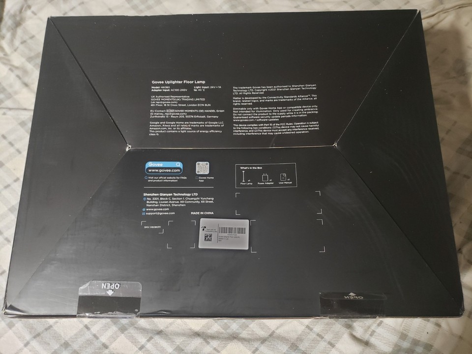 Govee Uplighter Floor Lamp RGBIC Ripple Projector H60b0 Living Room ...