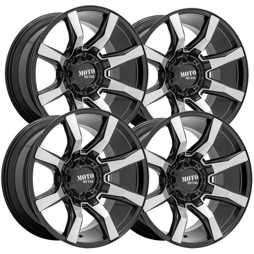 (4) Moto Metal MO804 Spider 22x10 8x170 -18 Black/Machined Wheels Rims ...